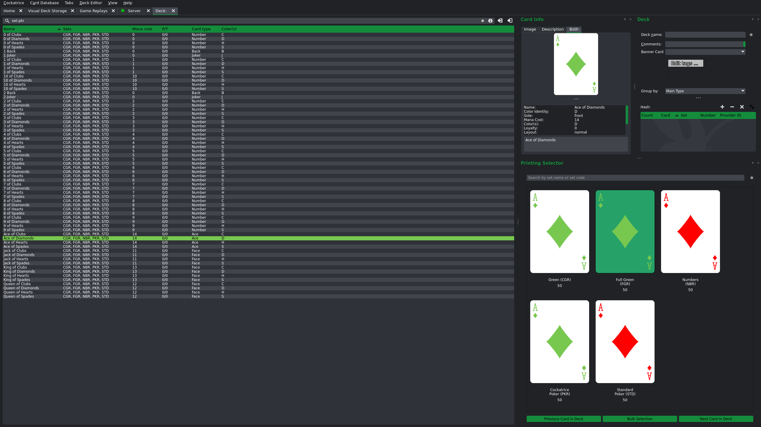 Cockatrice: Classic Deck Editor